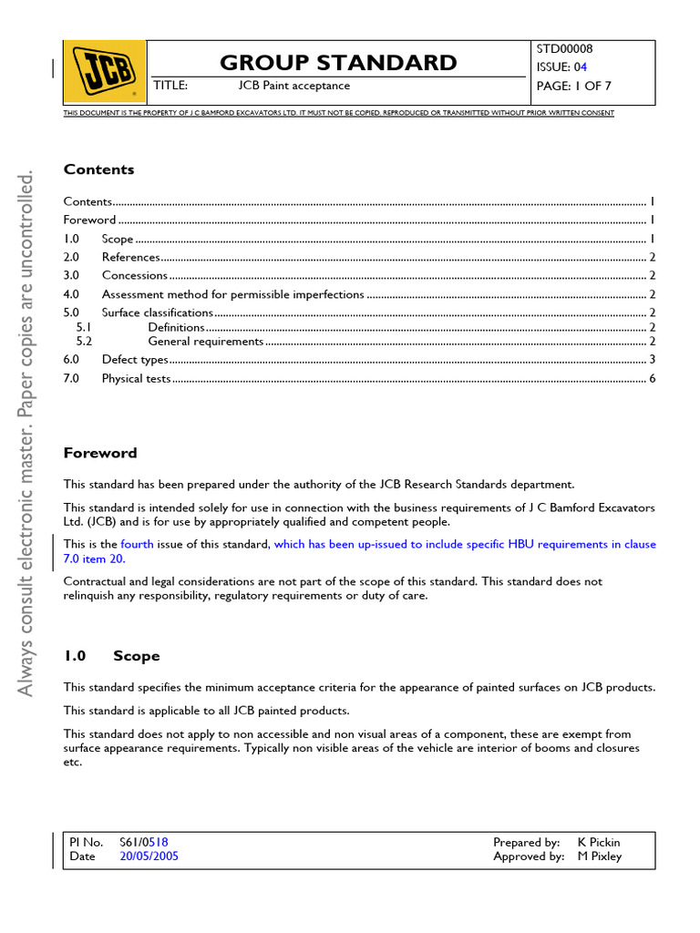 1.JCB Paint Acceptance 0008 | PDF | Paint | Color