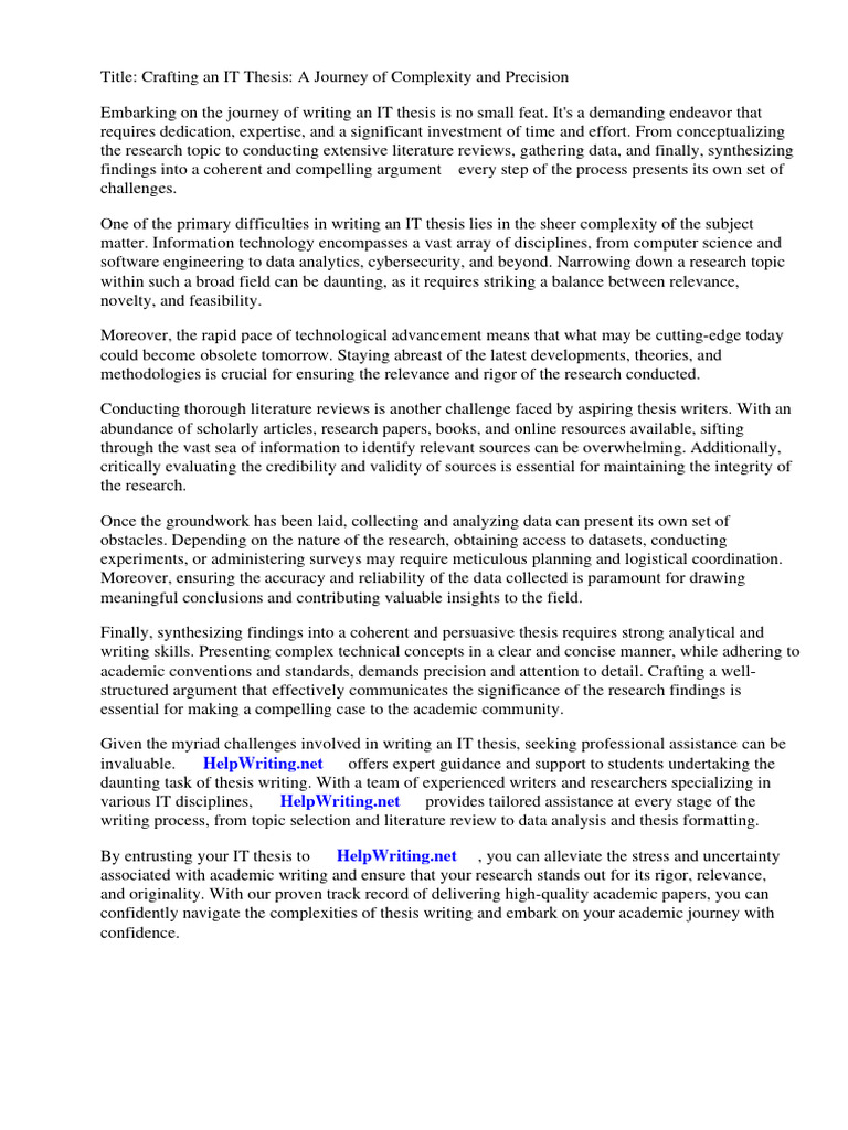 It Thesis Sample | PDF