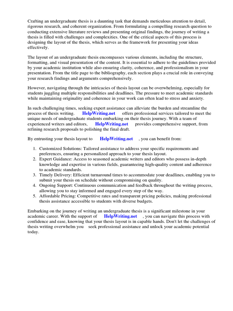 Undergraduate Thesis Layout | PDF