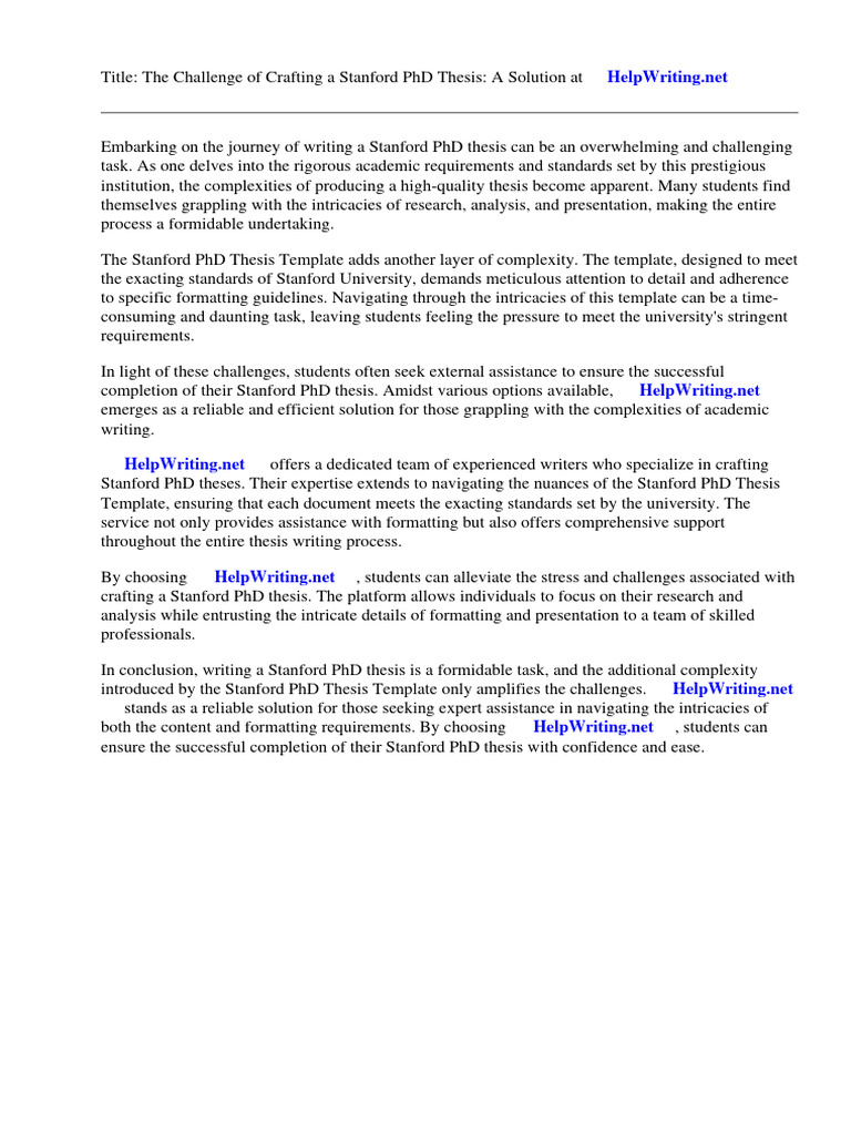 Stanford Phd Thesis Template | PDF