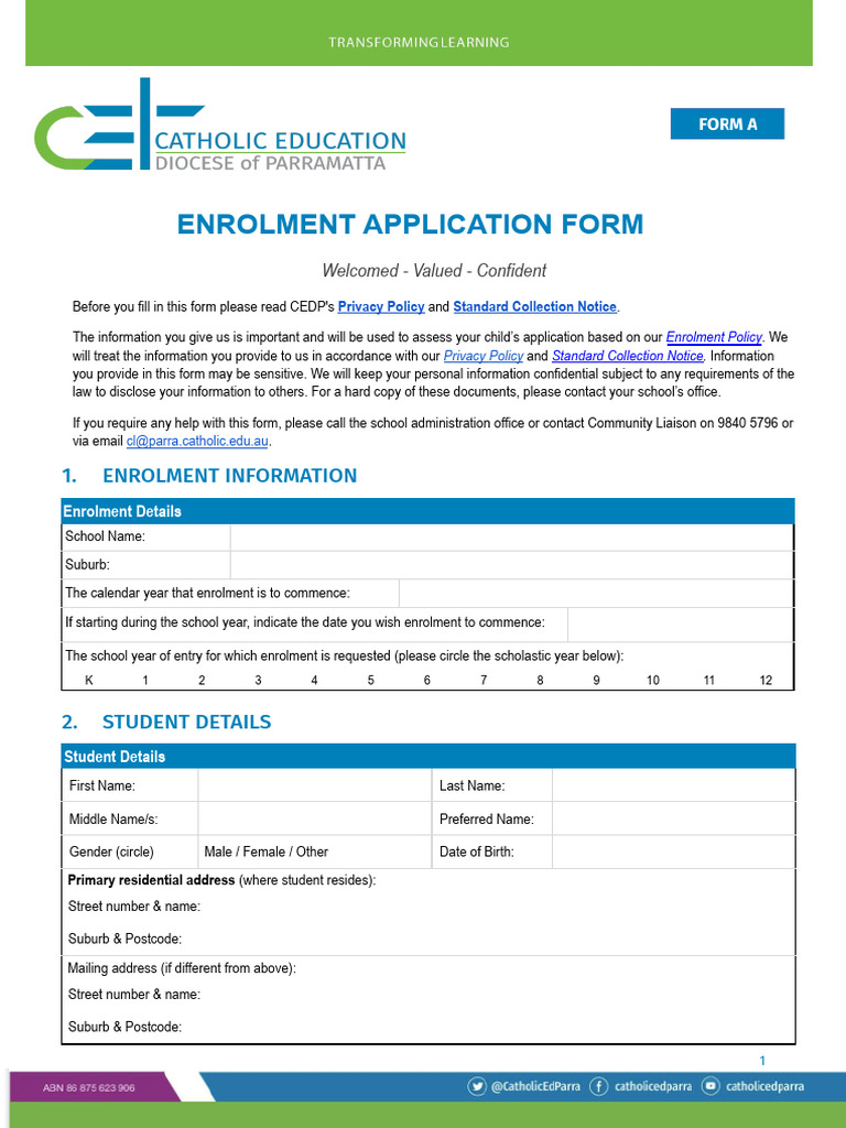 Enrolment Form A | PDF | Epinephrine Autoinjector