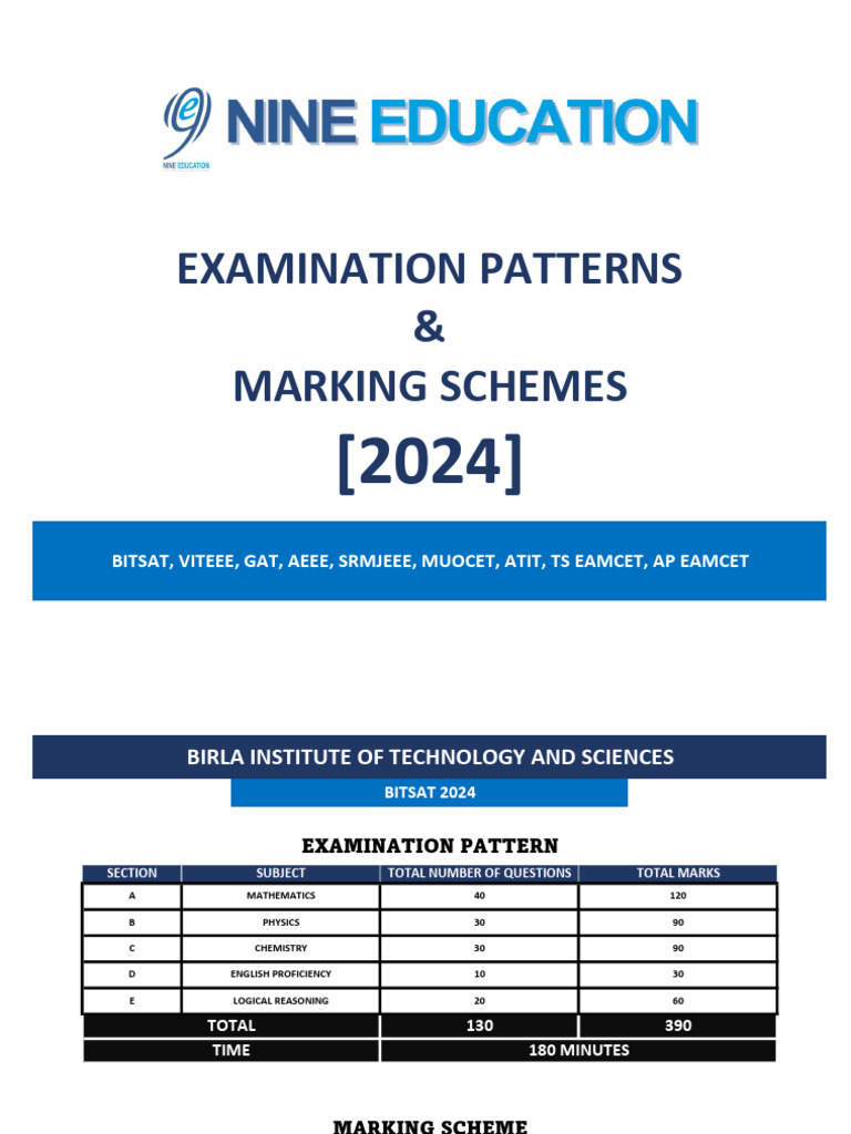 (9E) Marking Schema and Examination Patterns 2024 | PDF