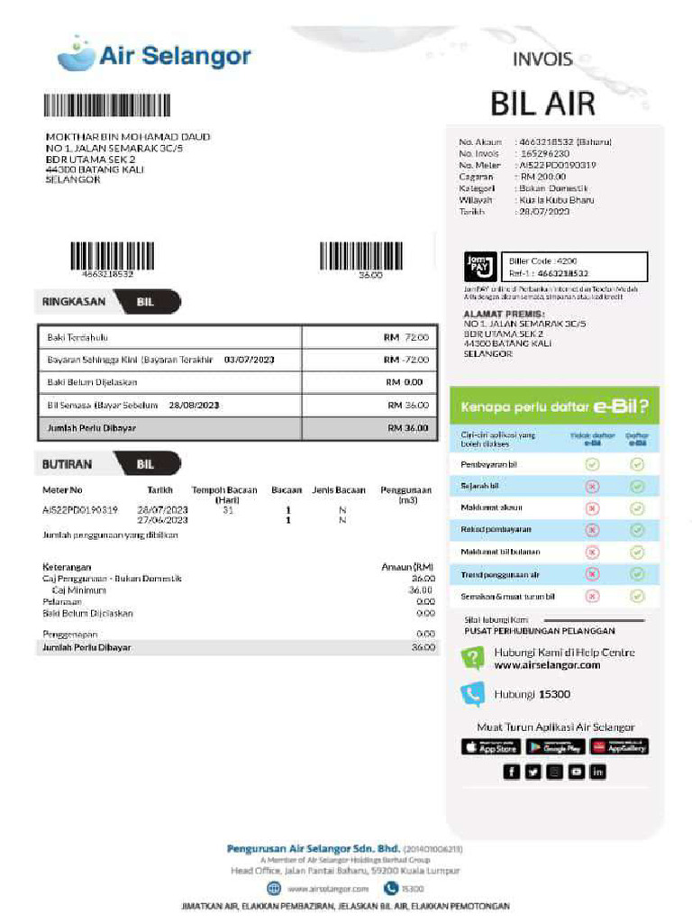Bil Air Selangor | PDF