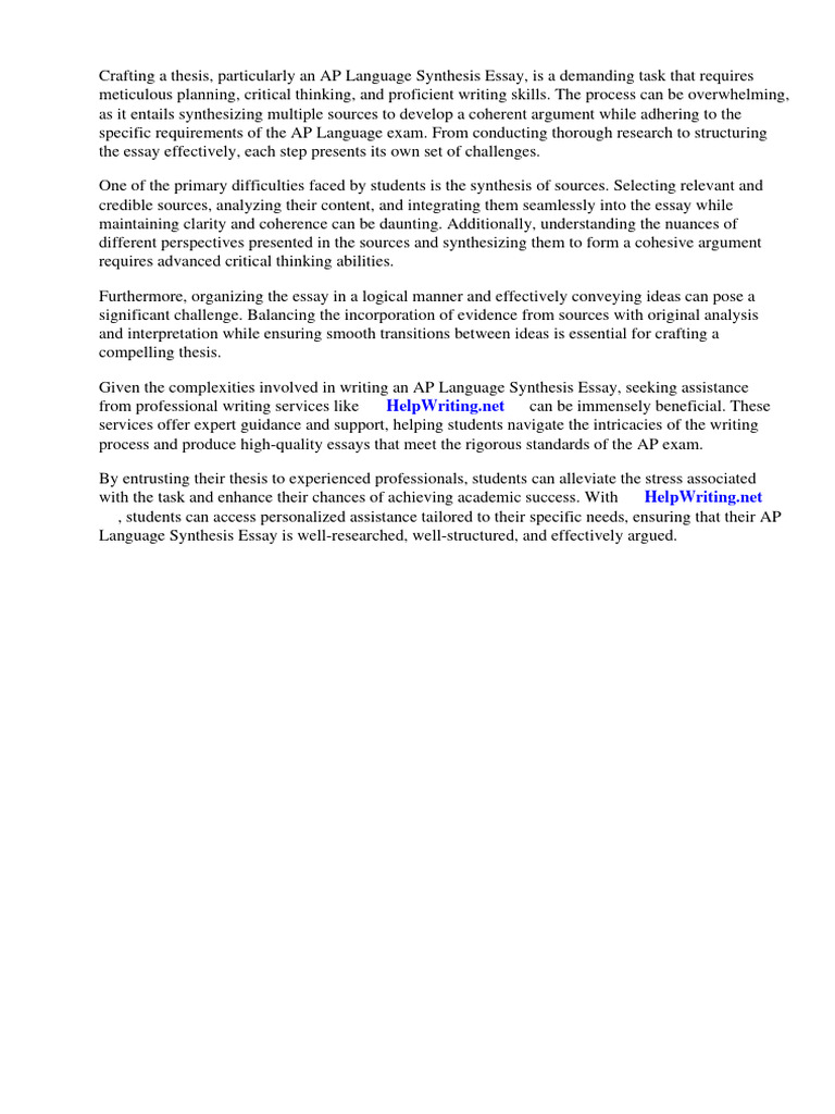 How To Write An AP Language Synthesis Essay | PDF | Essays | Critical ...