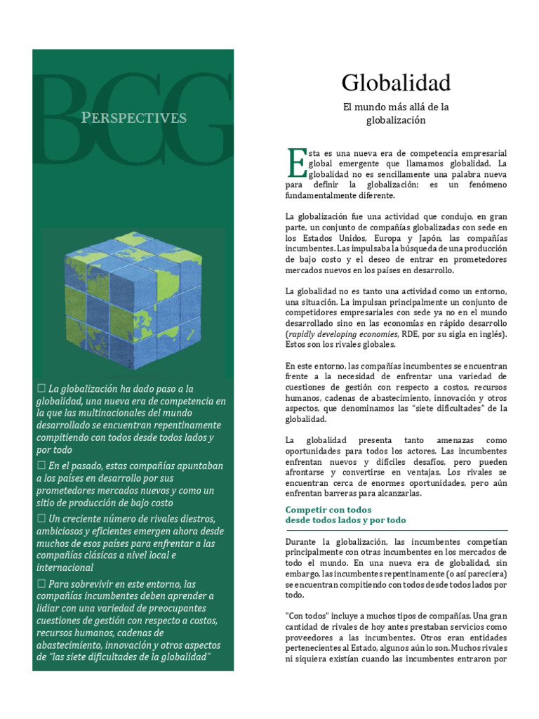 Globality The World Beyond Globalization ES | PDF | Gestión de recursos ...