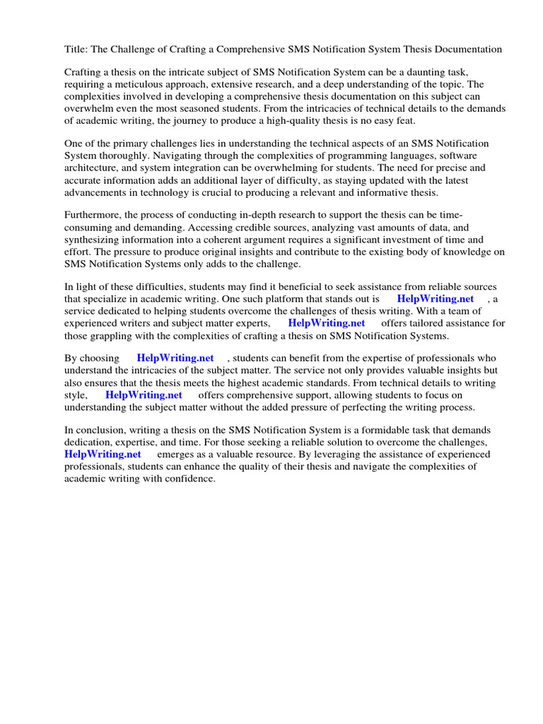 Sms Notification System Thesis Documentation | PDF | Computers