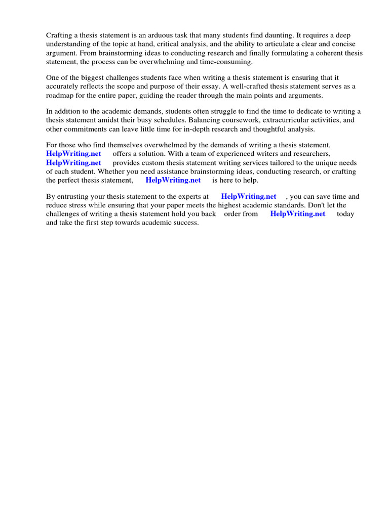 Thesis Statement A Roadmap For Your Essay | PDF | Career & Growth