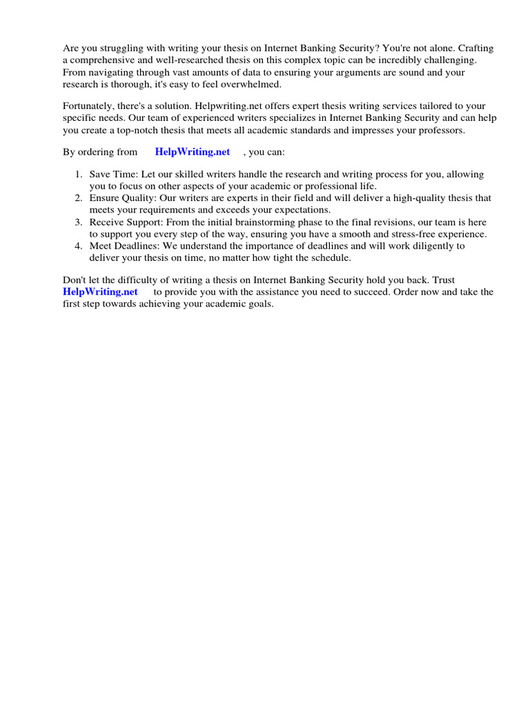 Internet Banking Security Thesis | PDF | Banks | Online Banking
