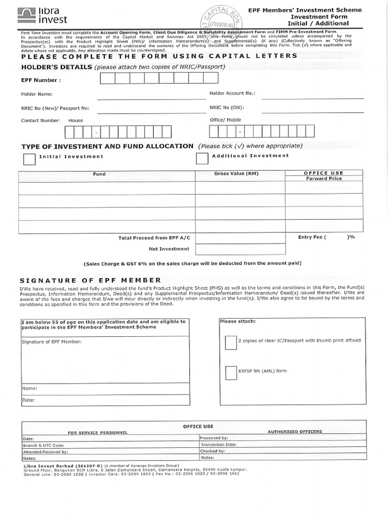 Ep F Subscription Form | PDF