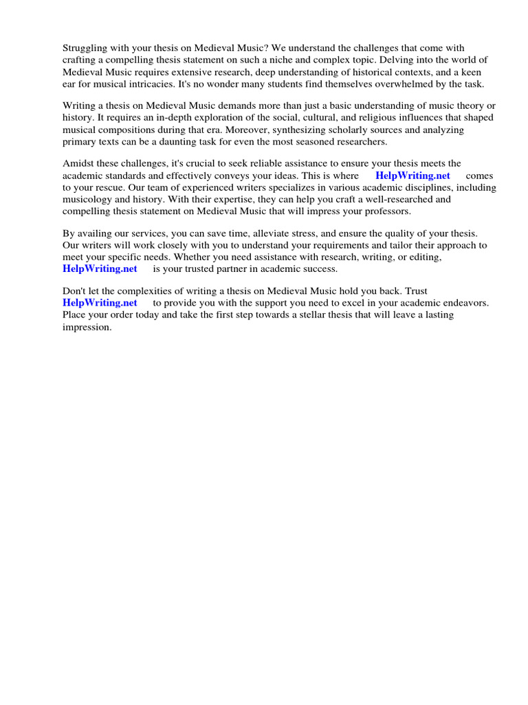 Thesis Statement On Medieval Music | PDF | Clef | Musical Notation