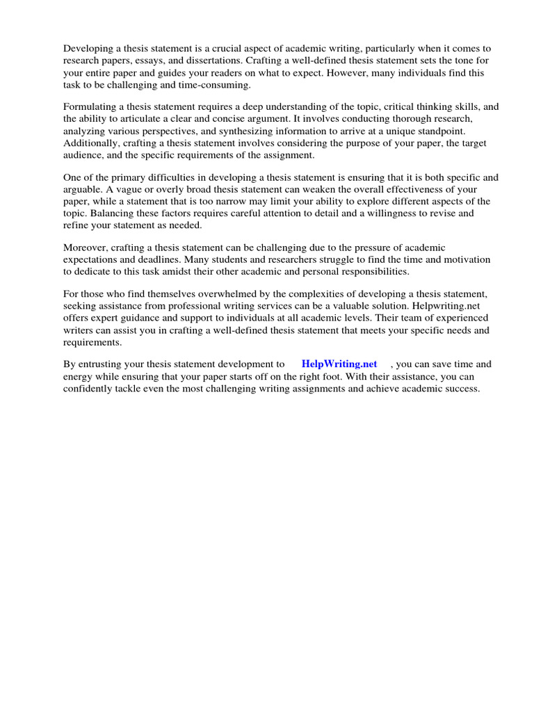Crafting Effective Thesis Statements | PDF | Essays | Thesis