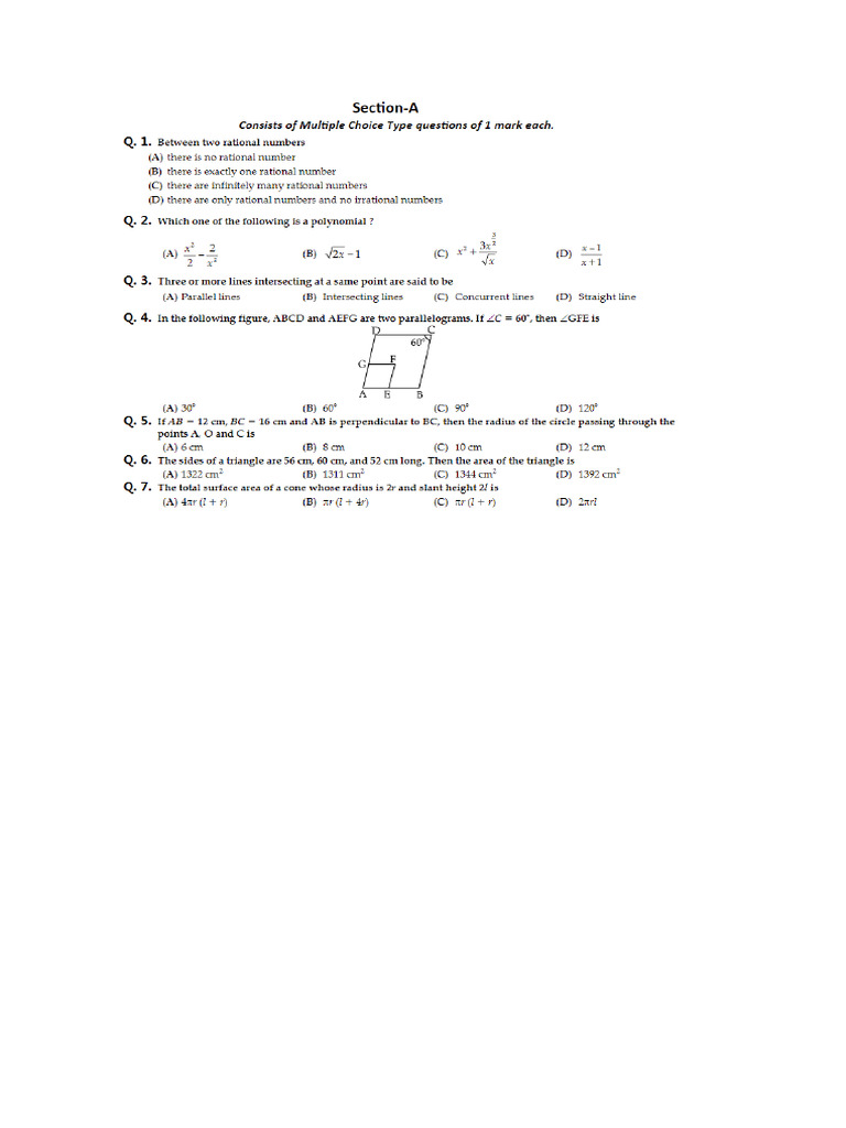 Maths Question Paper 2 | PDF