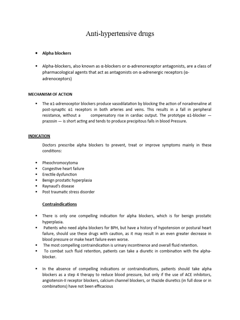 Alpha Blockers | Download Free PDF | Clinical Medicine | Drugs