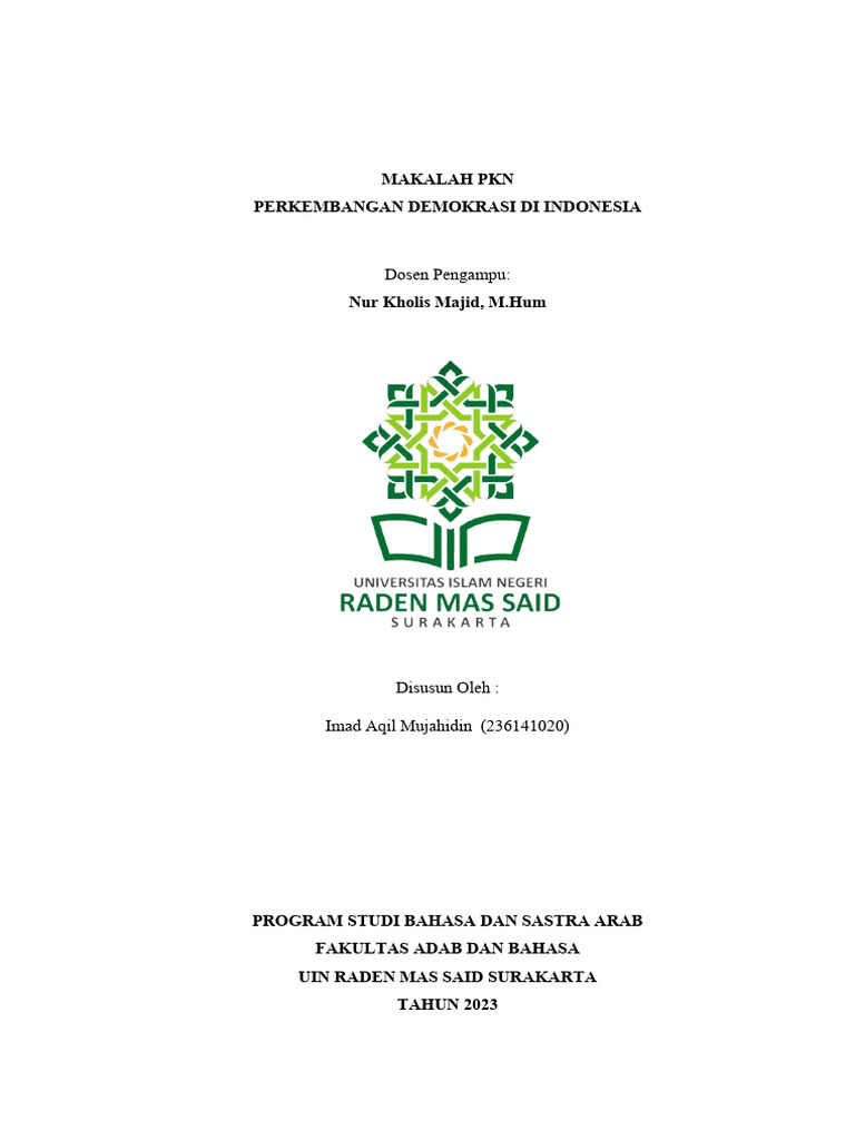 Tugas Makalah PKN 3 (Perkembangan Demokrasi Di Indonesia) | PDF