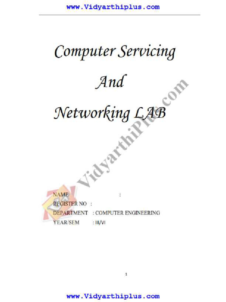 Computer Servicing and Network Lab | PDF