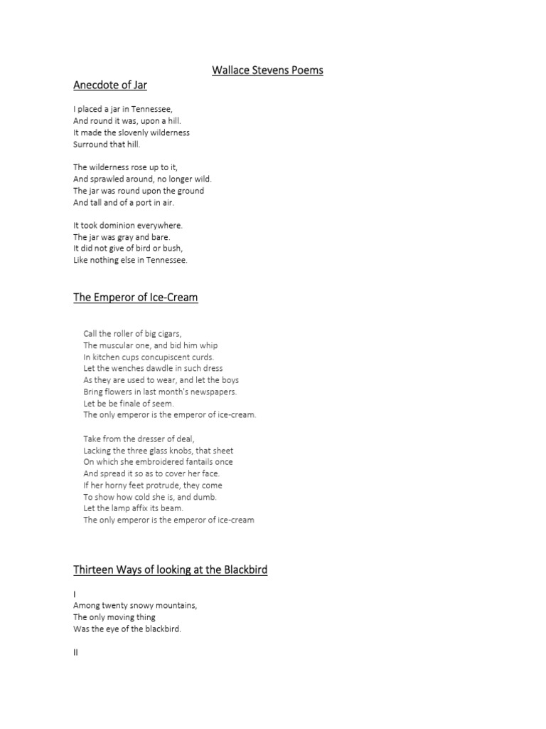 Wallace Stevens Poems | PDF