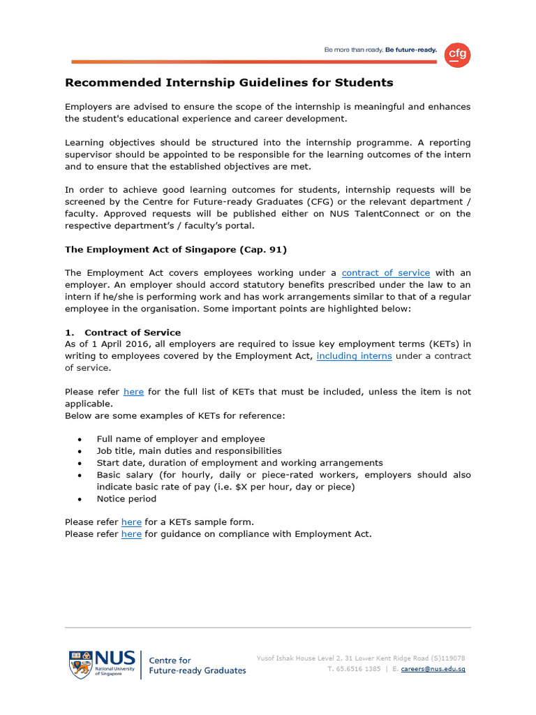 Internship Guidelines For Students | PDF | Employment | Internship