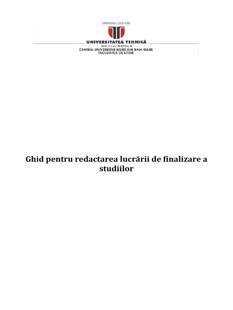 FL Ghid Redactare Licenta Disertatie | PDF