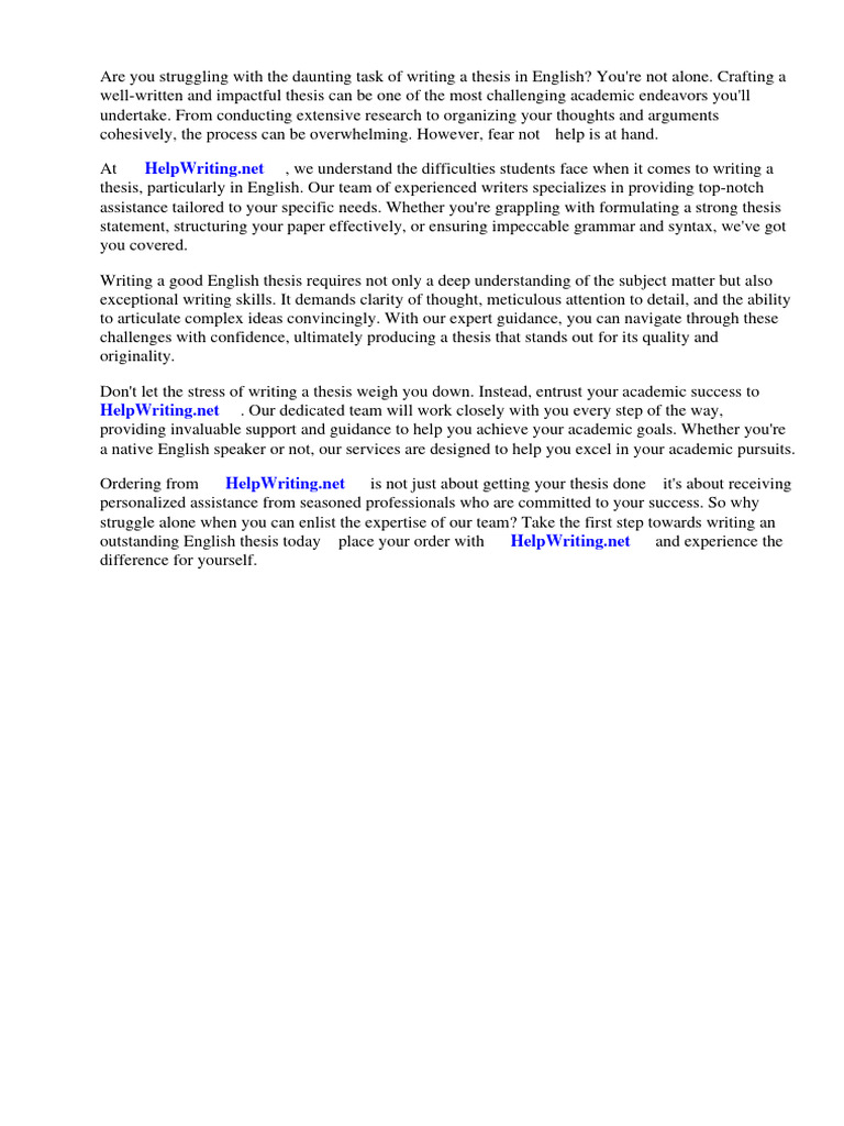 Writing A Good English Thesis Pdf Thesis Essays