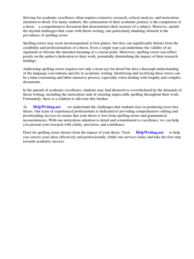 Spelling Errors Thesis Pdf English Language Proofreading