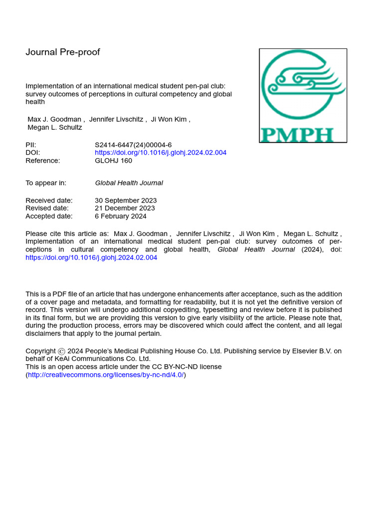 Journal Pre-Proof | PDF | Medical School | Communication