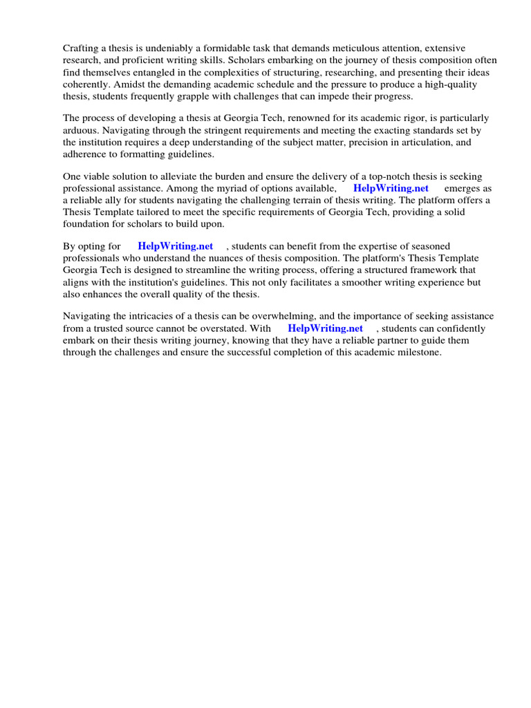 Thesis Template Georgia Tech | PDF