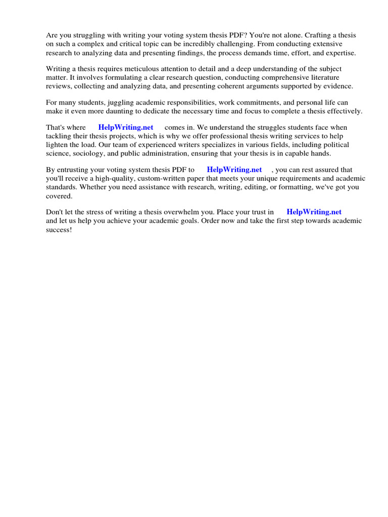 Voting System Thesis PDF | PDF | Electronic Voting | Internet