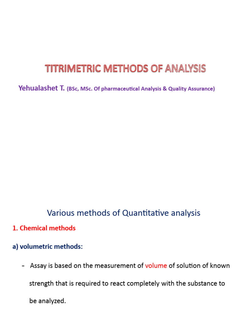 3 Titrimetry Method | PDF | Développement personnel