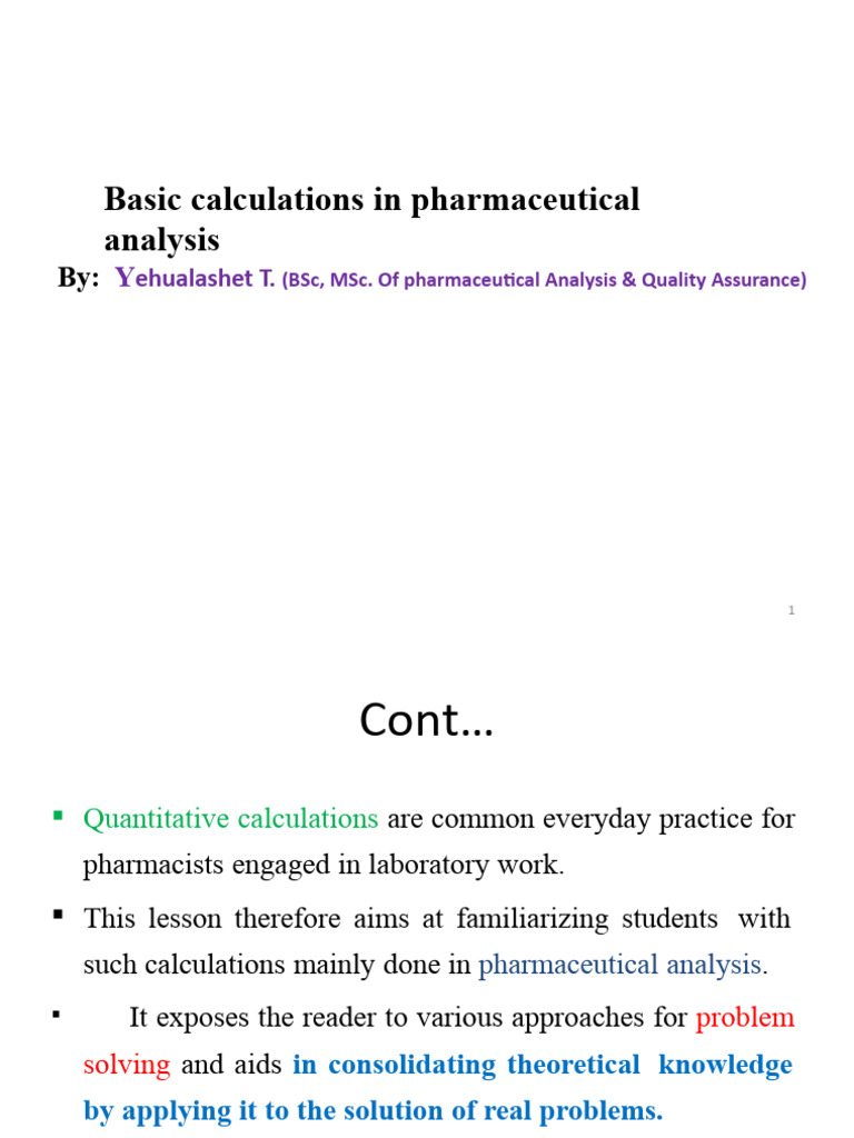 Basic Calculation | PDF | Ph | Acid