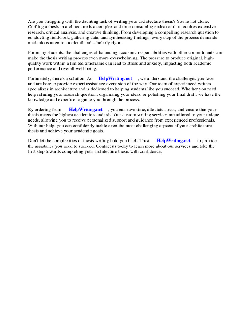 Architecture Thesis Sample PDF | PDF | Thesis
