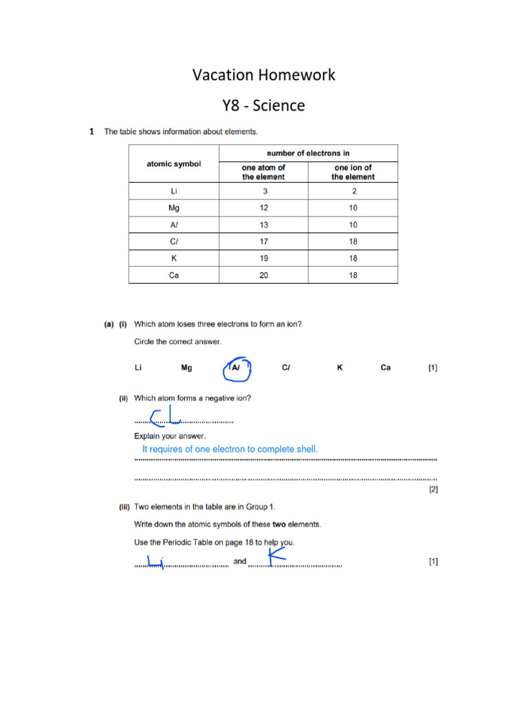 Vacation Homework | PDF | Science & Mathematics