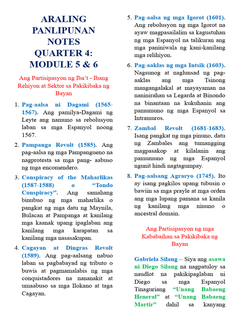 Araling Panlipunan Notes | PDF