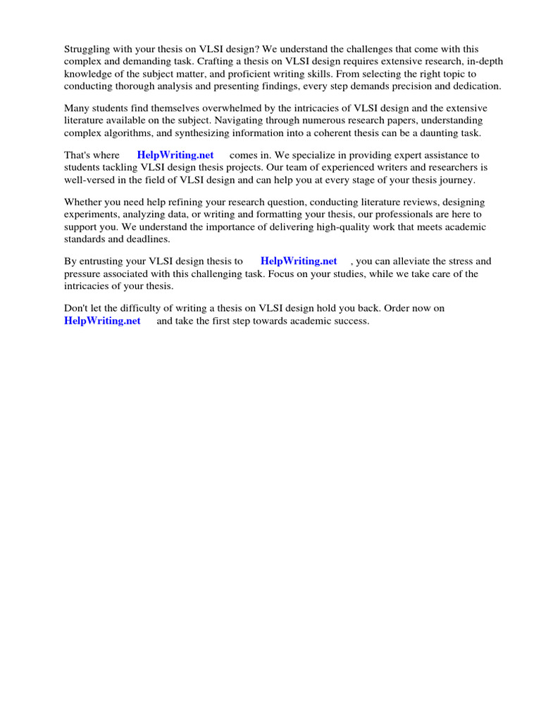 Thesis Topics in Vlsi Design PDF | PDF