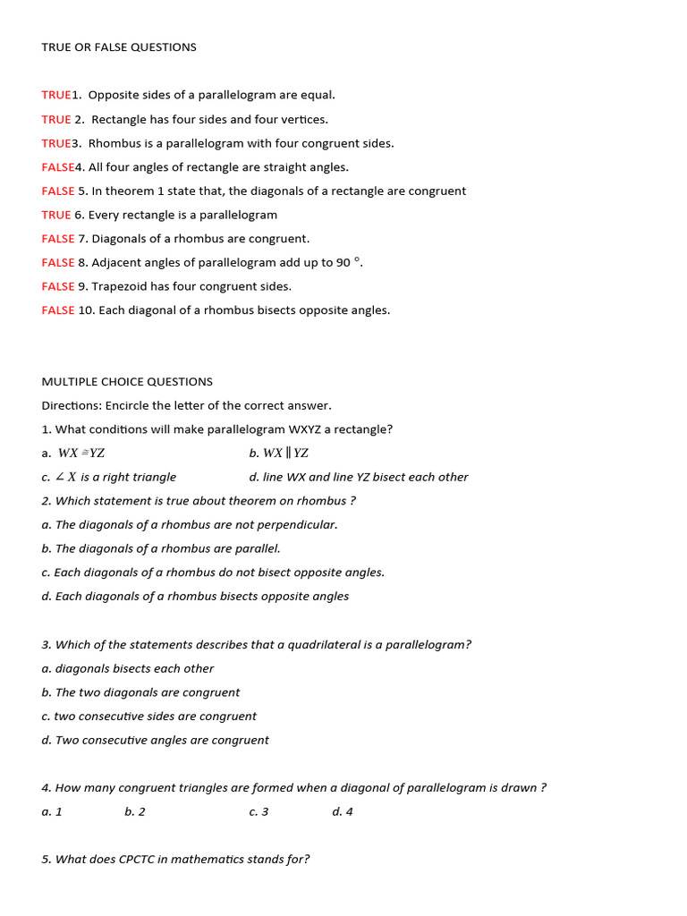 Test Questions | PDF
