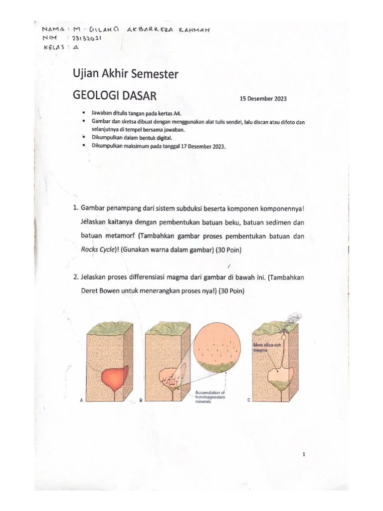 19a - M. Gilang Akbarreza Rahman (Uas Geologi Dasar) | PDF 19a - M. Gilang Akbarreza Rahman (Uas Geologi Dasar) | PDF