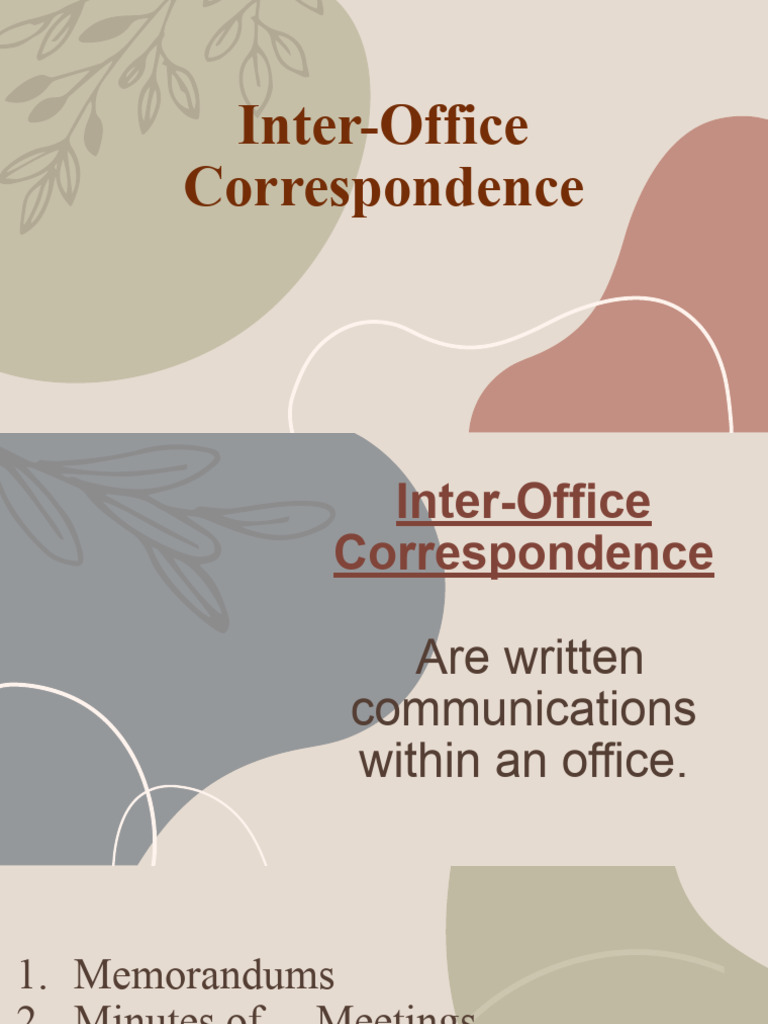 Inter-Office Correspondence | PDF | Memorandum | Human Communication