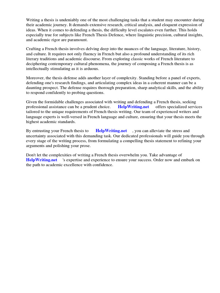 French Thesis Defence | PDF