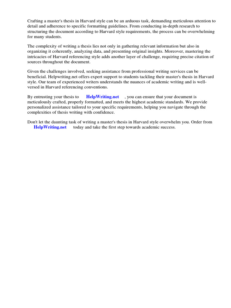 Master Thesis Harvard Style | PDF | Thesis | Citation