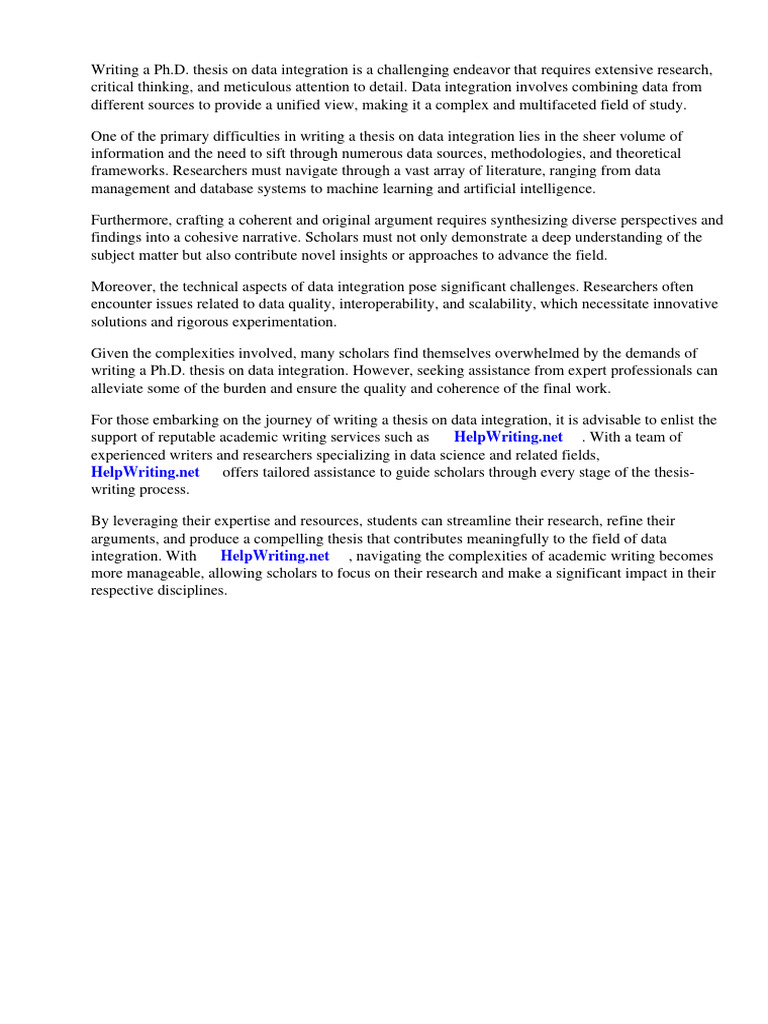 Data Integration PHD Thesis | PDF