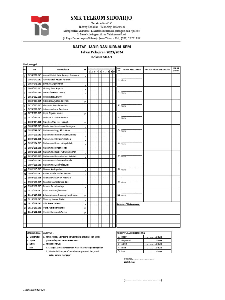 Kumpulan Nilai Harian 2023 2024 Ganjil | PDF
