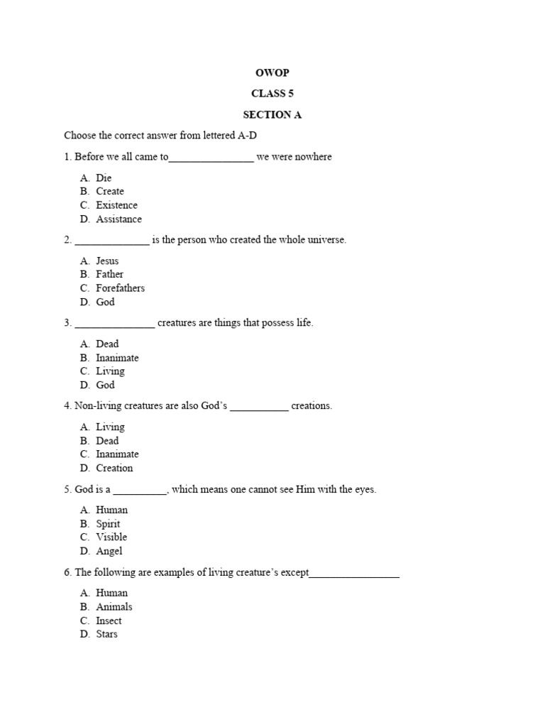 Owop - Class 5 - 29-11-2023 | PDF