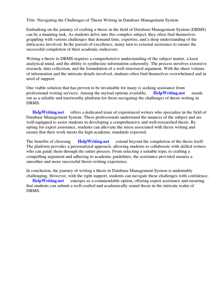 Thesis Topics in Database Management System | PDF | Databases | No Sql Thesis Topics in Database Management System | PDF | Databases | No Sql