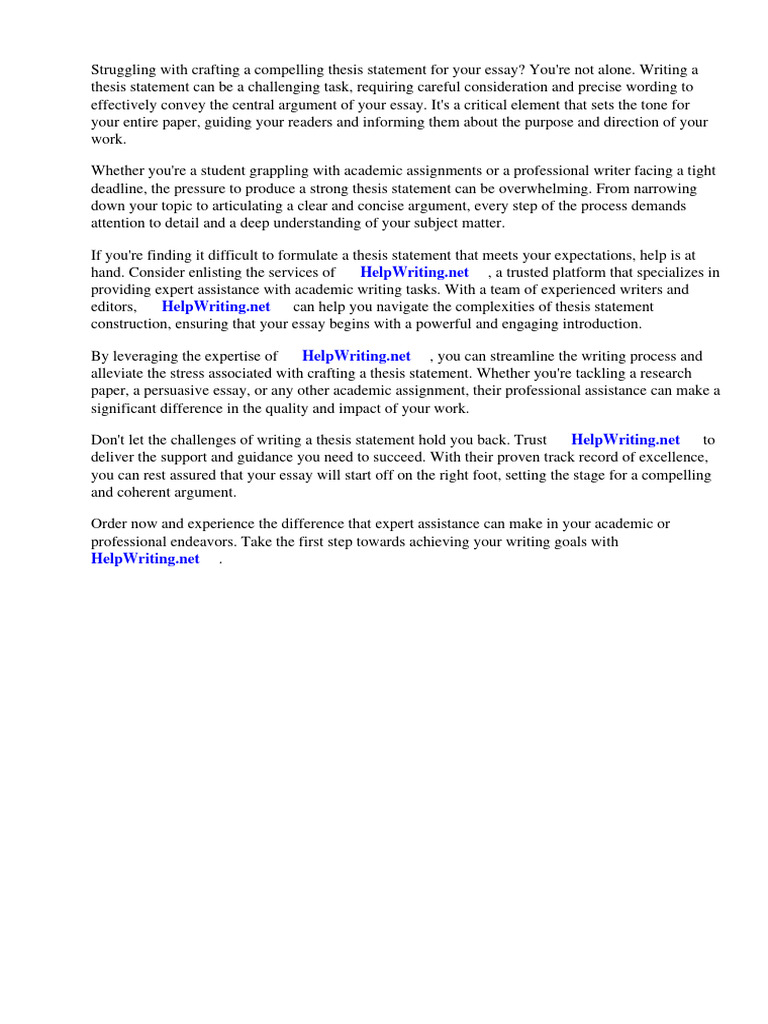 Crafting a Strong Thesis Statement Guide | PDF | Essays | Thesis