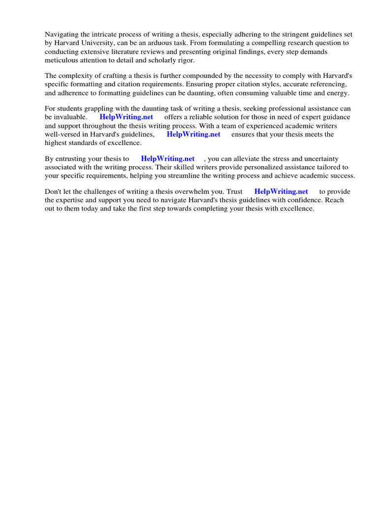 Harvard Thesis Guidelines | PDF | Essays | Thesis