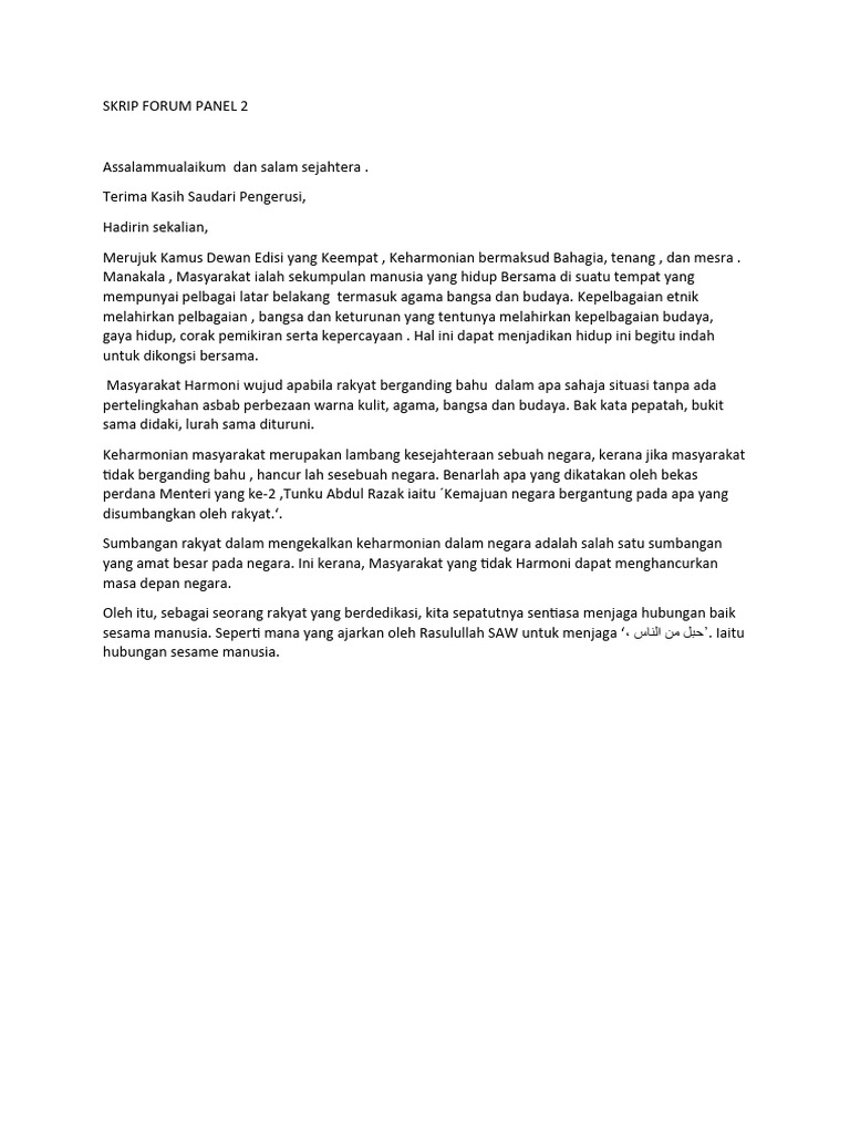 Skrip Forum Panel 2 | PDF