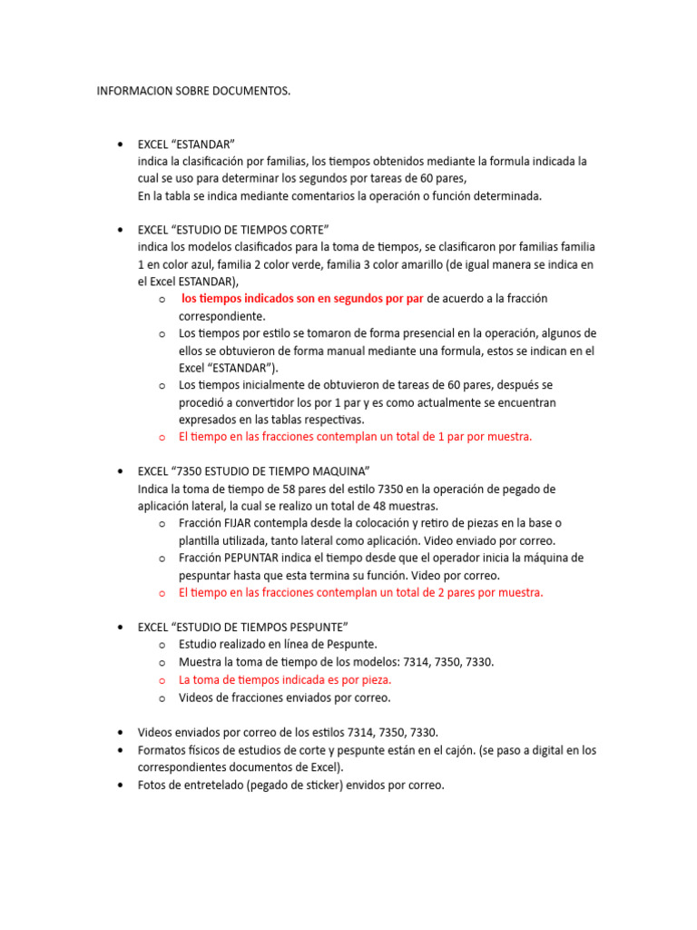 Informacion Sobre Documentos | PDF