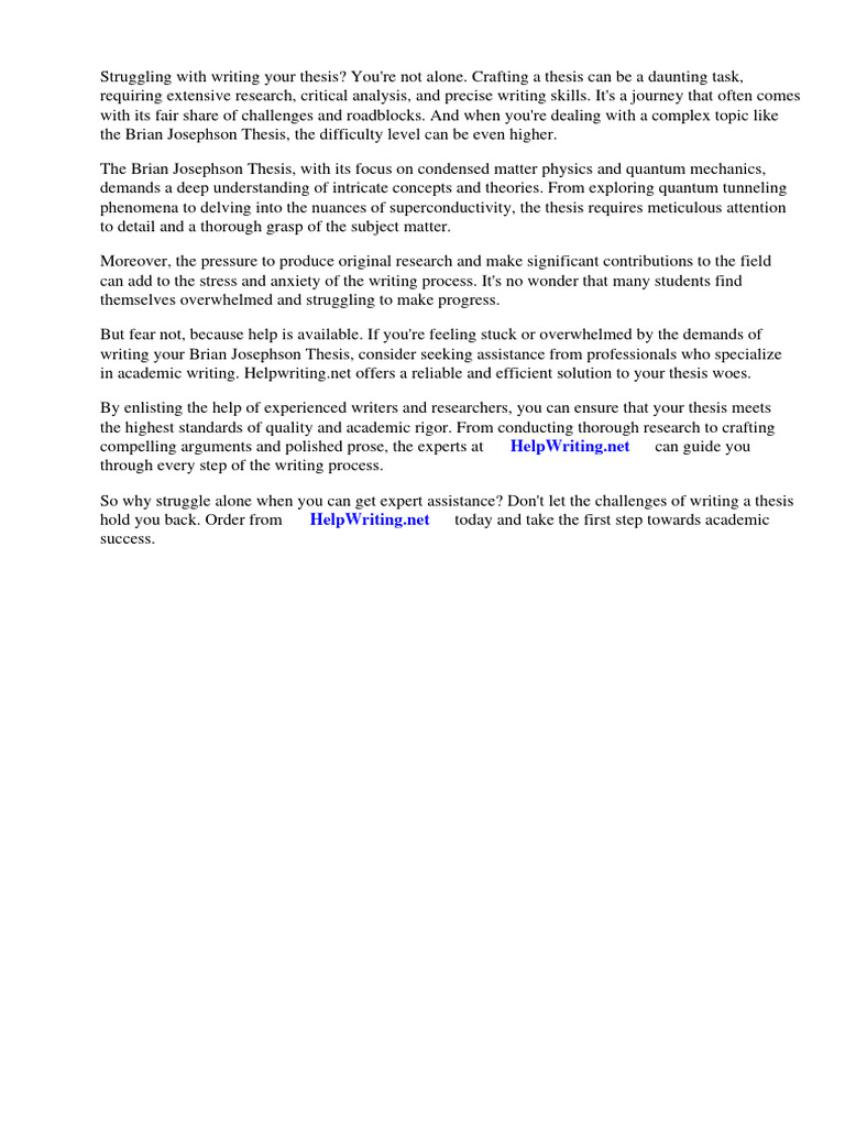 Brian Josephson Thesis | PDF | Electrical Resistivity And Conductivity | Quantum Tunnelling