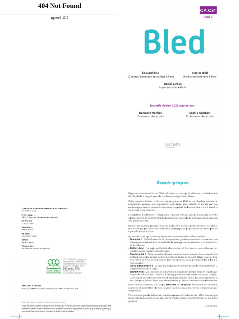 Bled - Cp-Ce1 - Cycle 2 - 2022 | PDF