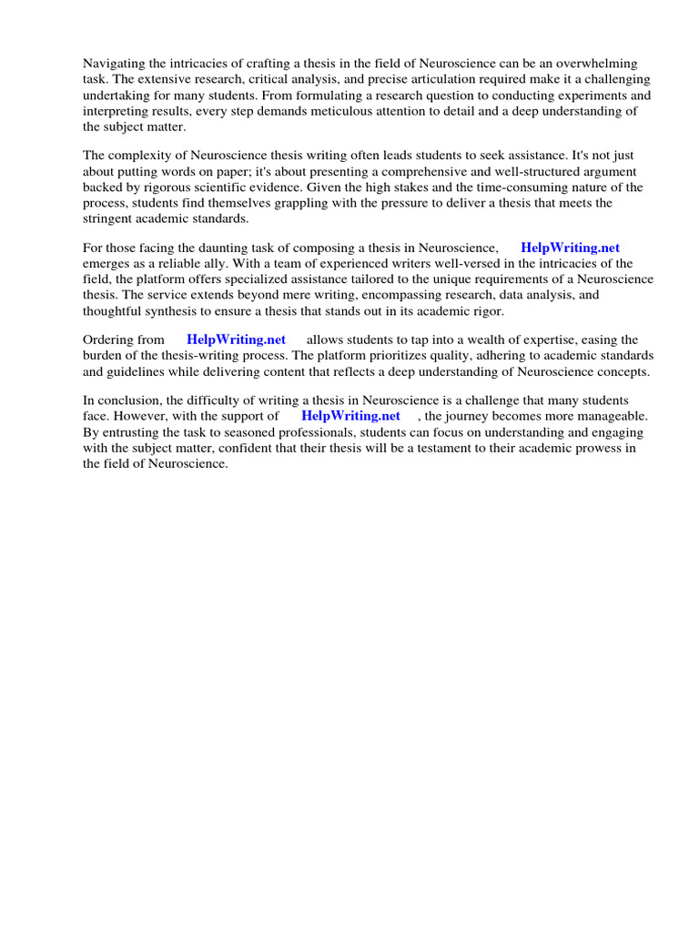 Thesis Neuroscience | PDF