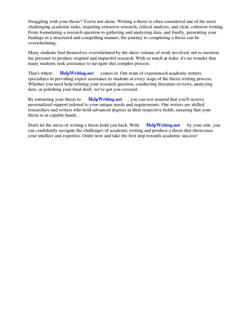 Expert Thesis Writing Assistance | PDF